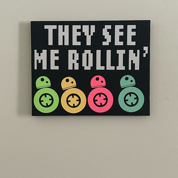 Star Wars | Accents | Bb8 They See Me Rollin Glow In The Dark Neon Star ...